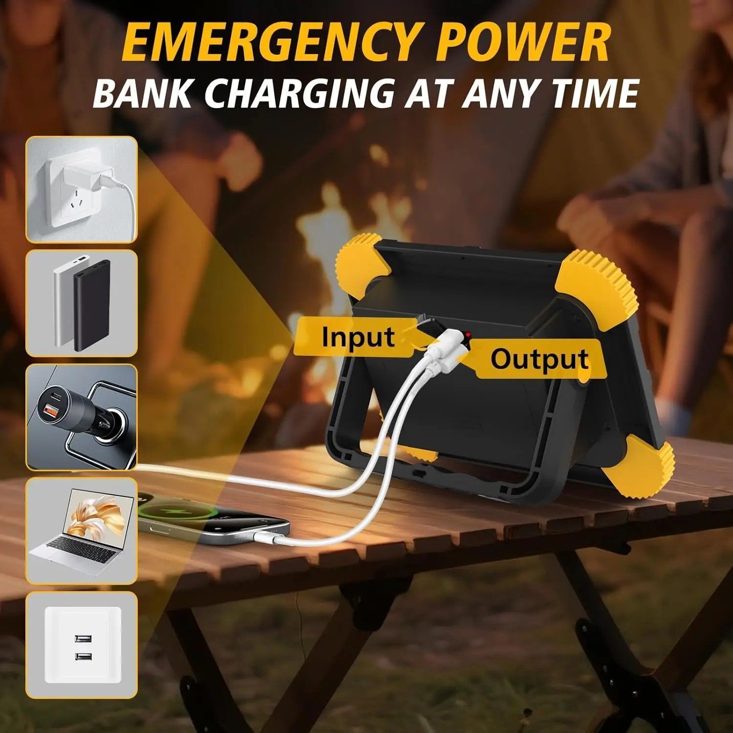 30W LED Construction Light, Work Light, Battery-Powered USB ...