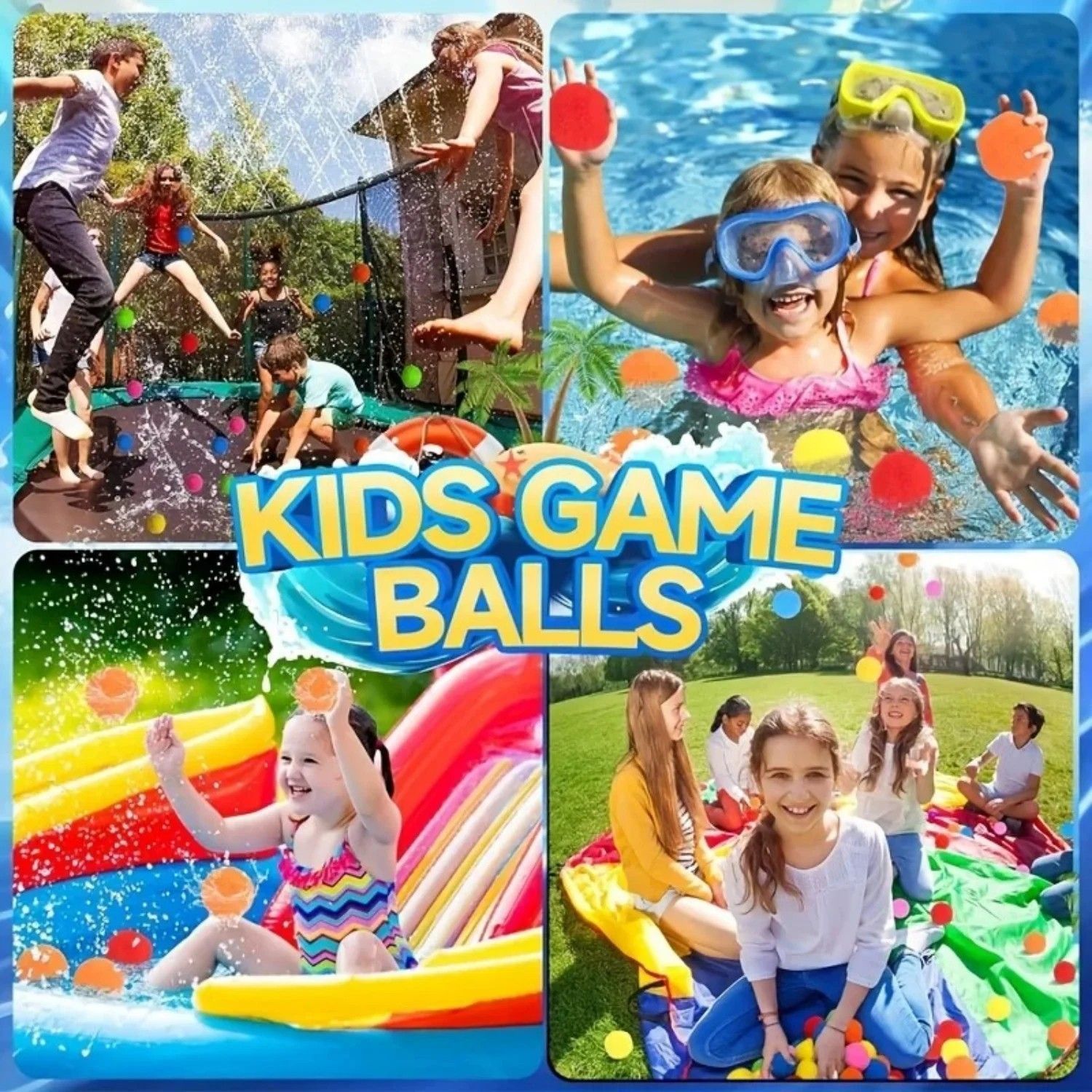 60-Piece Water Bomb Set Splash Balls Reusable Water Balloon Balls for ...