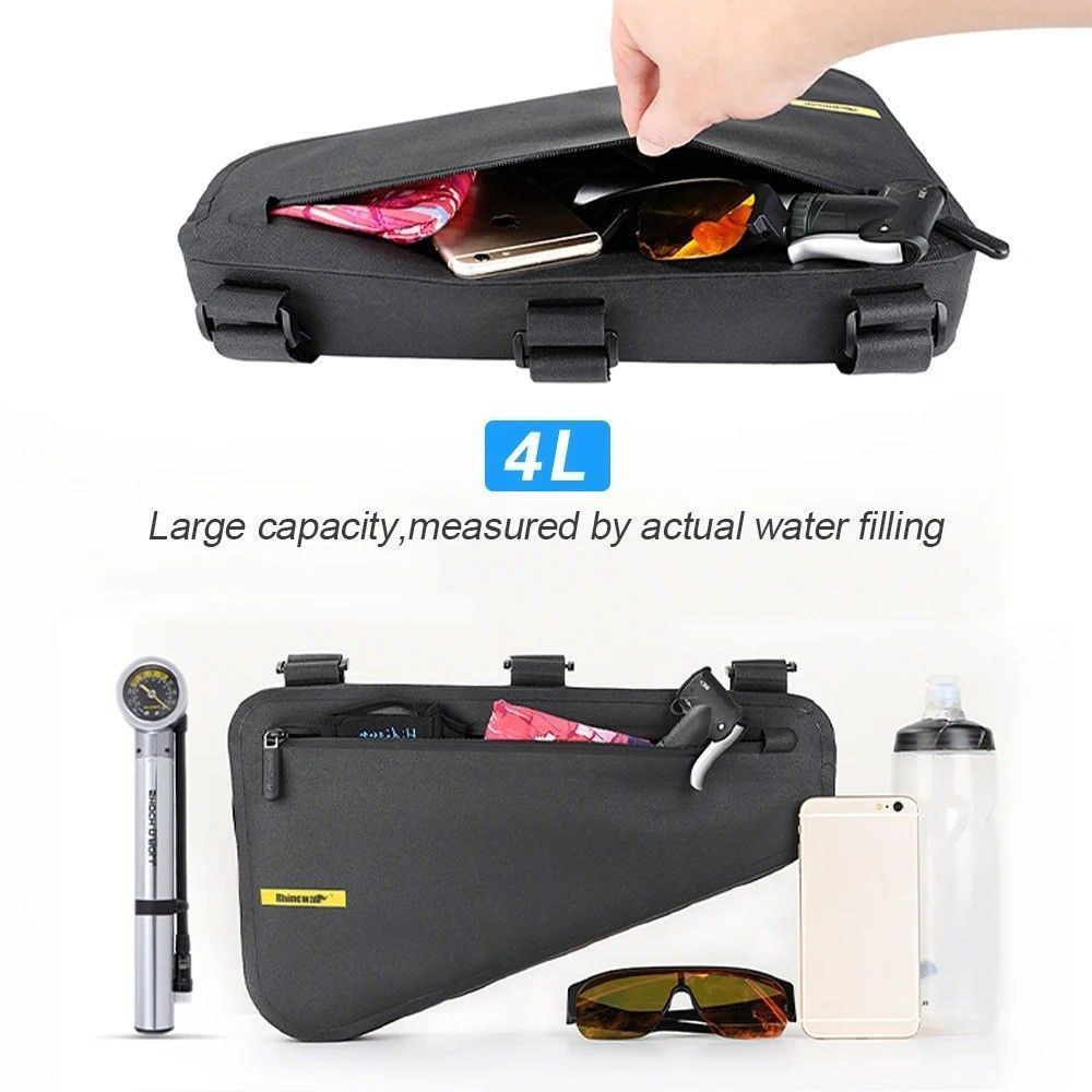 4L Waterproof Bicycle Frame Bag Big Capacity Triangle Bag Bicycle Frame ...
