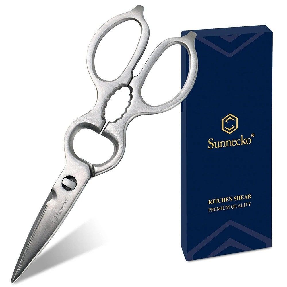 Stainless Steel Kitchen Scissors Ultra Sharp Micro Serrated Poultry ...