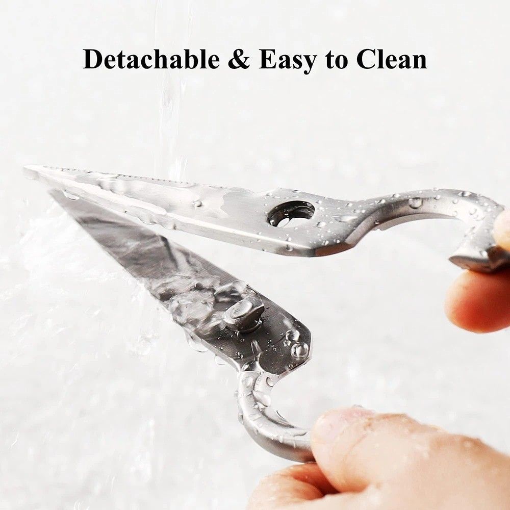 Stainless Steel Kitchen Scissors Ultra Sharp Micro Serrated Poultry ...