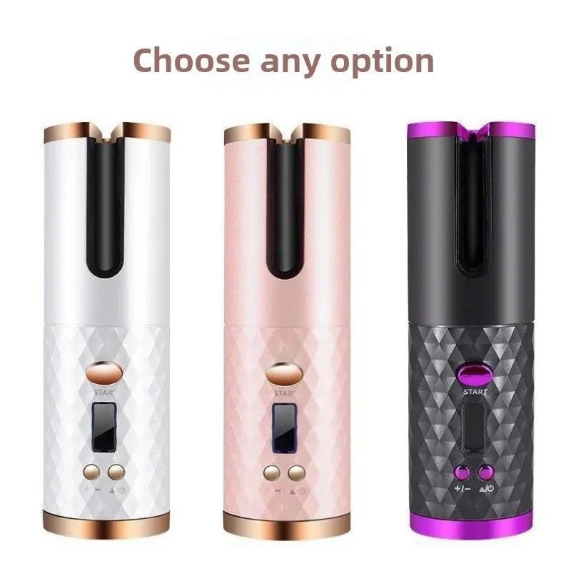 Cordless, Automatically Rotating Hair Curler Curling Iron Wireless ...