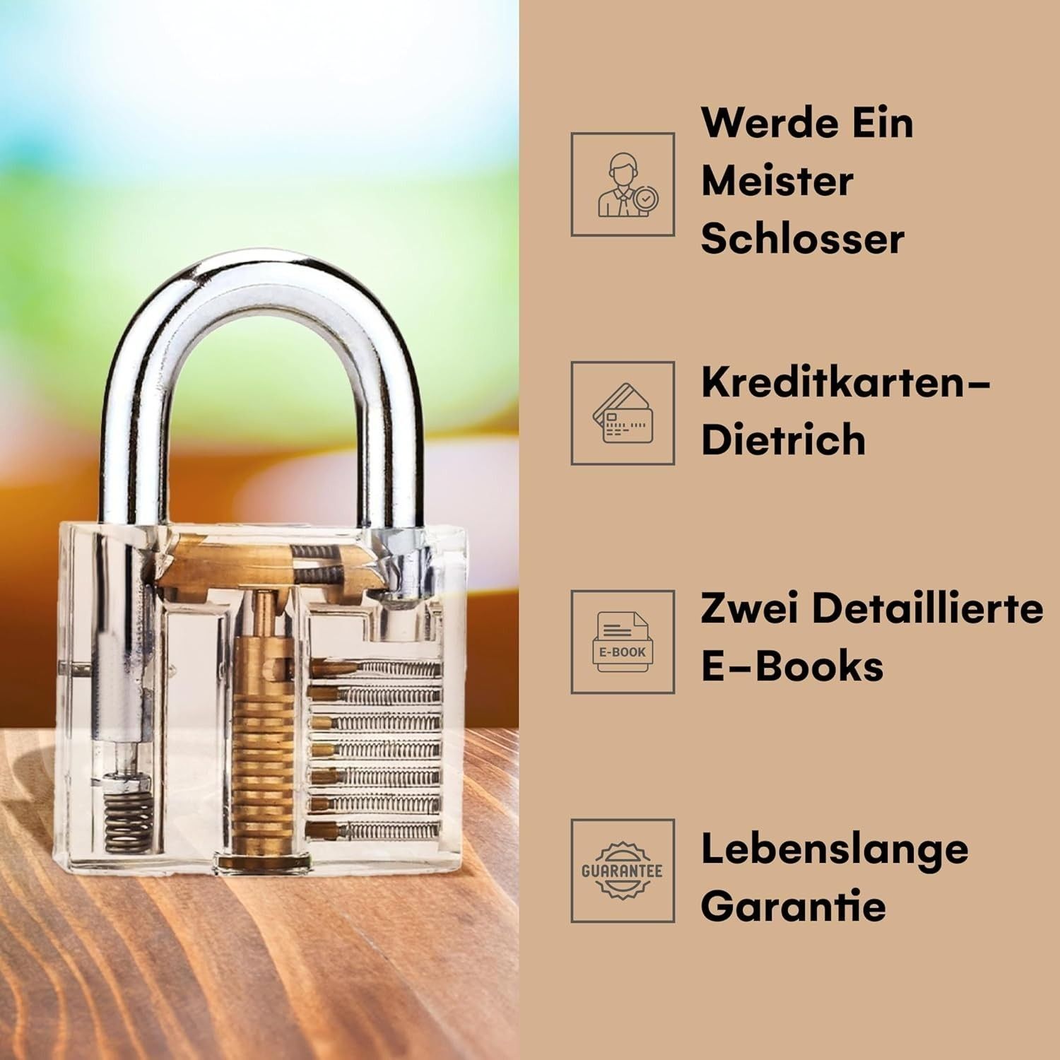 LOCK COWBOY 30-teiliges Lockpicking Set mit 3 Transparenten ...