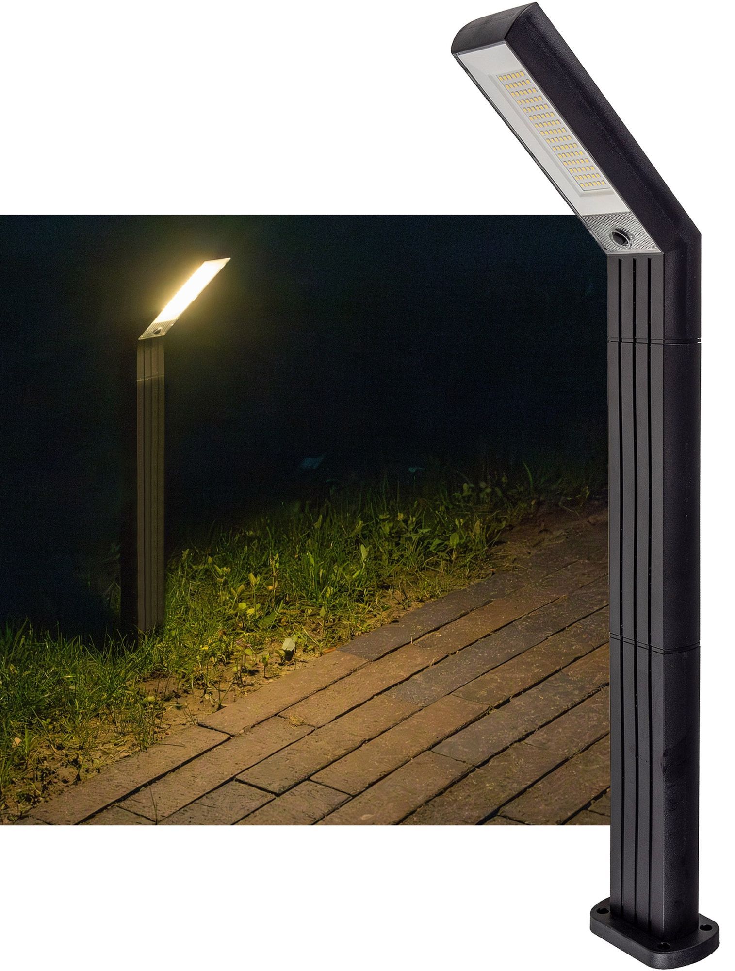 LED Solar Wegeleuchte "SWL-78" IP44 63cm, Dämmerungssensor, 3000k ...