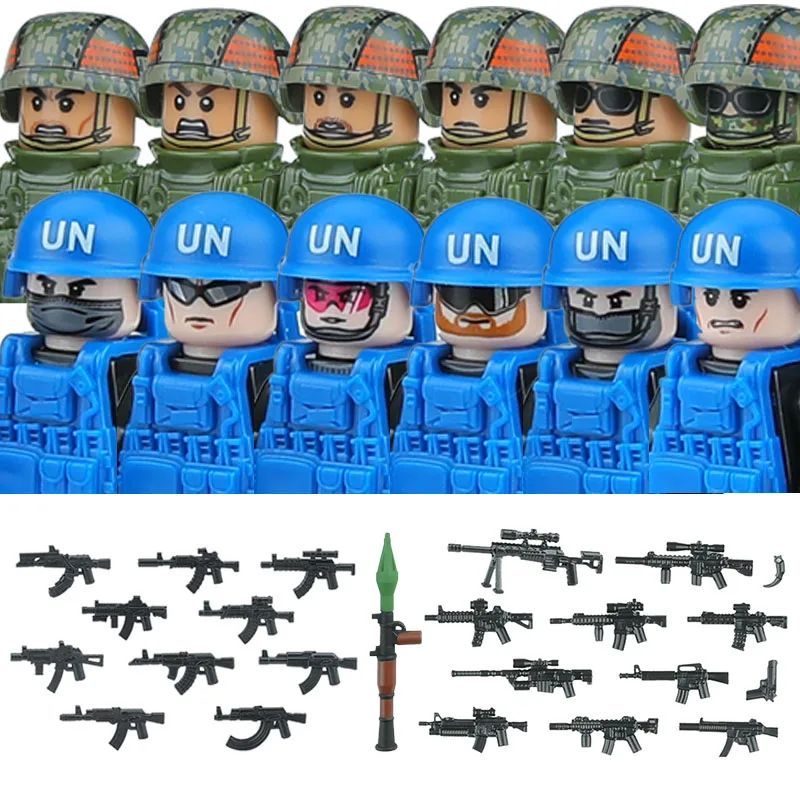 Modern City SWAT Commando Figuren RU UN Armee Soldat Polizei Militär ...