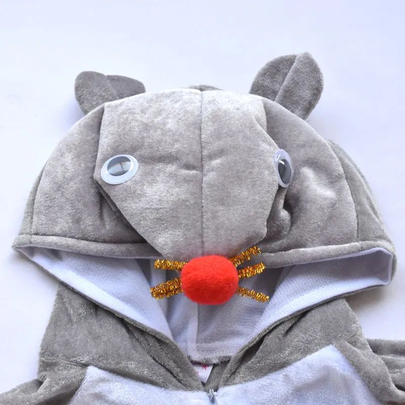 Graue Maus Kinder Onesie Tier Cosplay Pyjamas Karneval Kostum Plusch ...