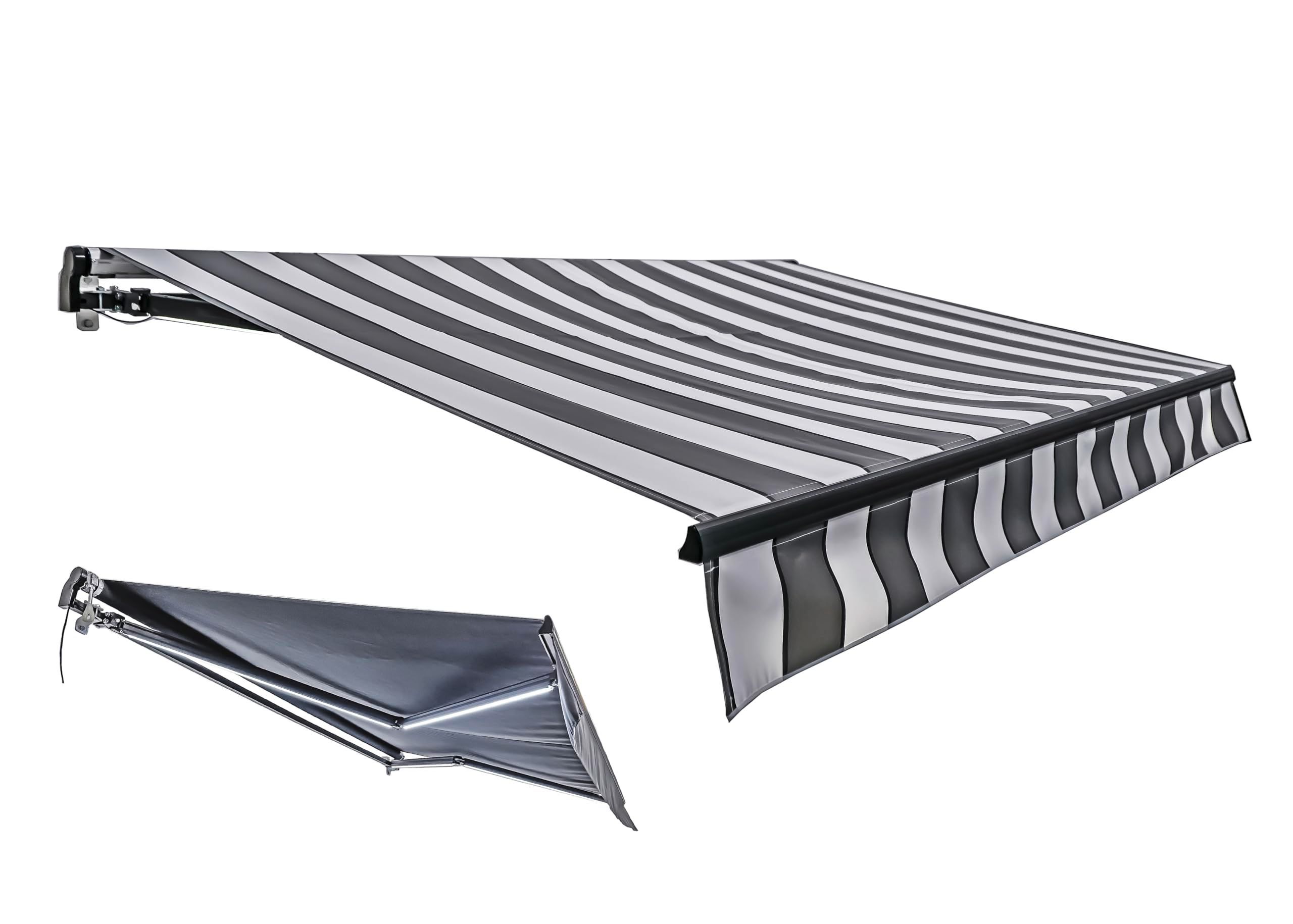 Gelenkarmmarkise PHILA 295x200cm Elektrisch mit LED Beleuchtung Grau ...