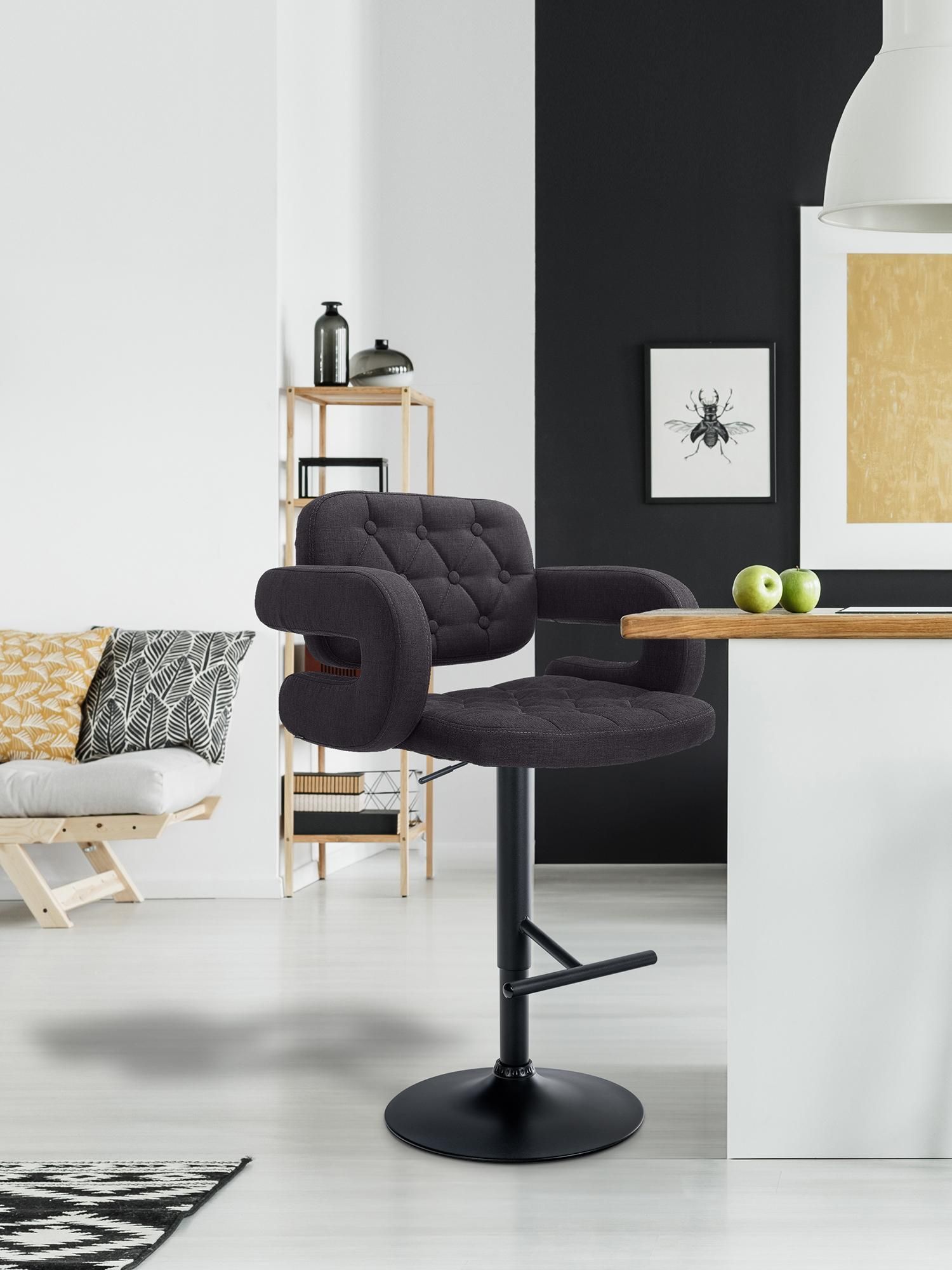 Barhocker Dublin STOFF schwarz, schwarz kaufen bei Hood.de