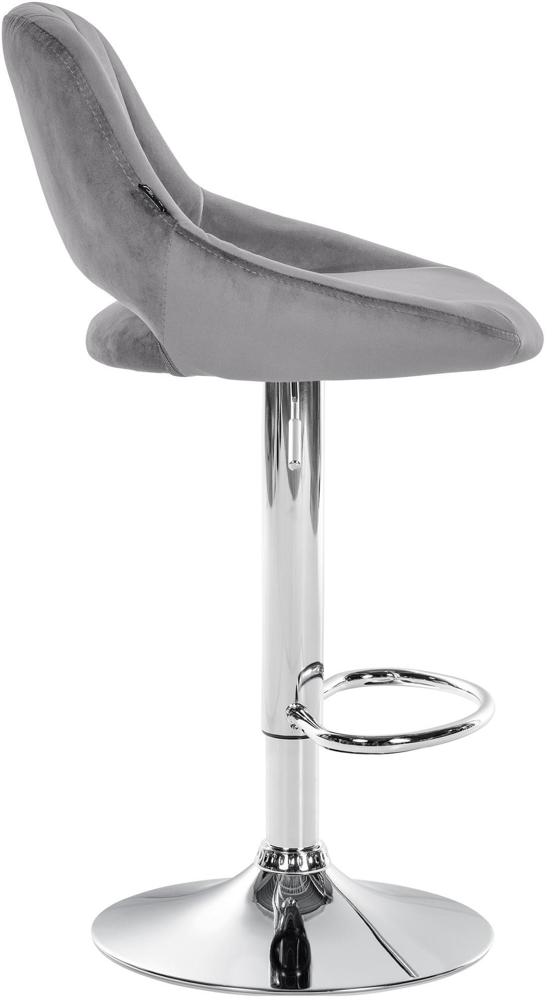 Barhocker Milet Samt chrom, dunkelgrau kaufen bei Hood.de
