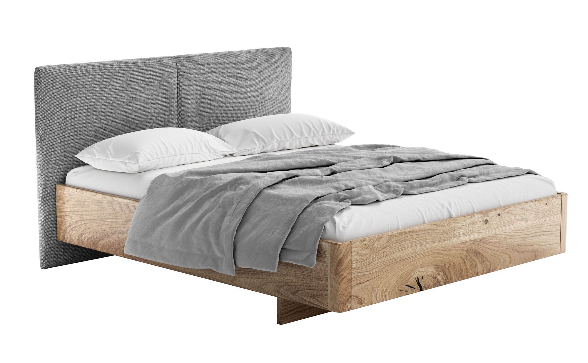 Doppelbett Massana 03 Eiche massiv geölt - Liegefläche: 160 x 200 cm (B ...