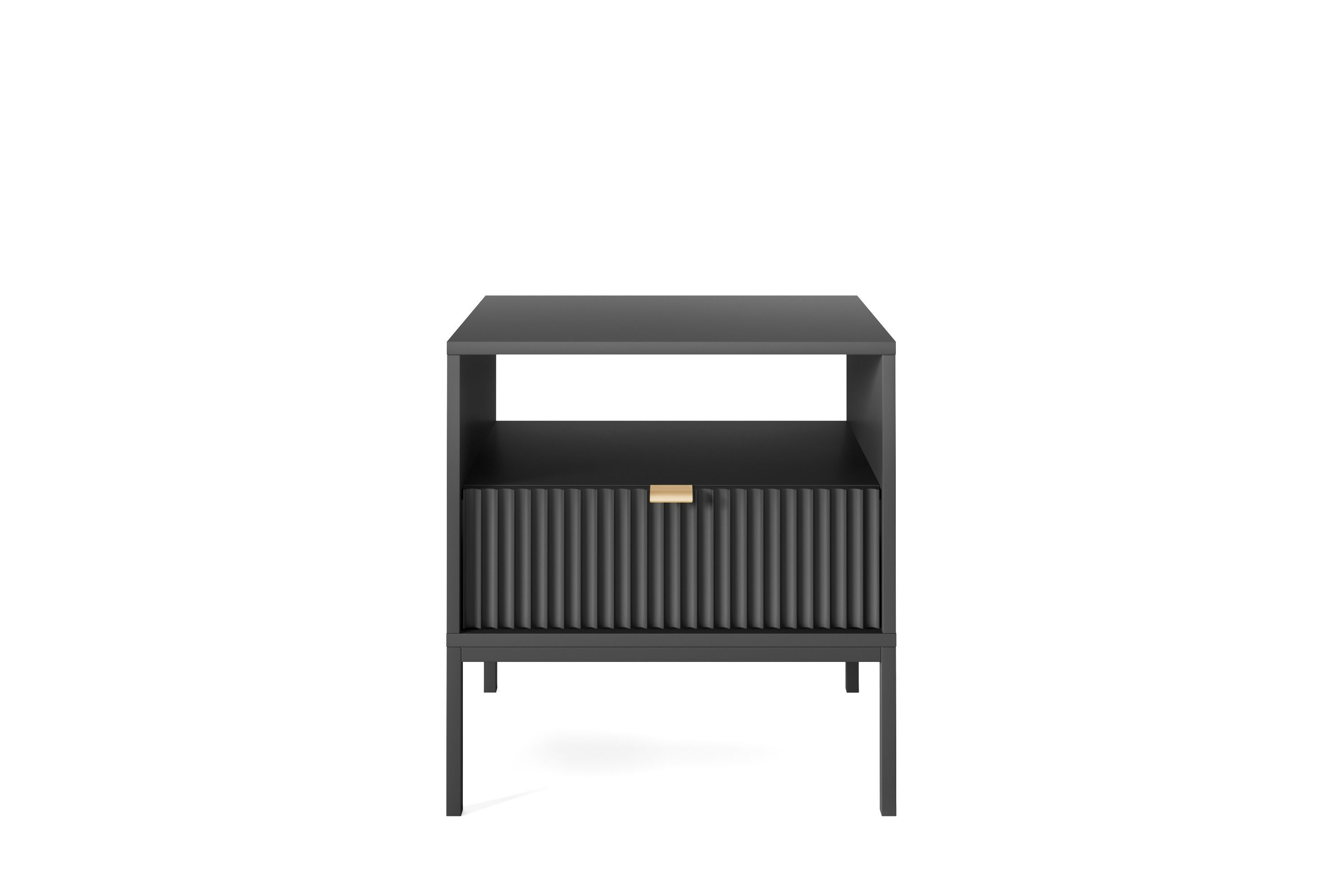 Nachtkommode im eleganten Design Worthing 44, Farbe: Schwarz / Gold ...