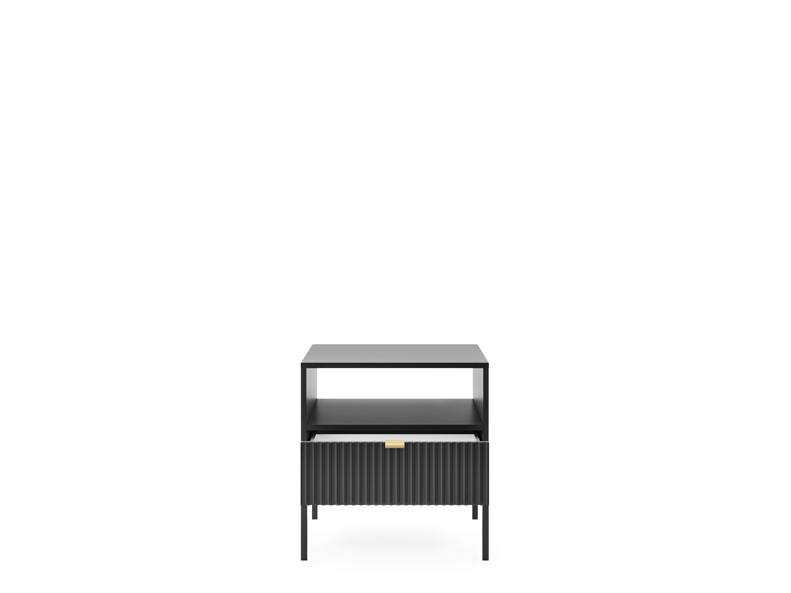 Nachtkommode im eleganten Design Worthing 44, Farbe: Schwarz / Gold ...