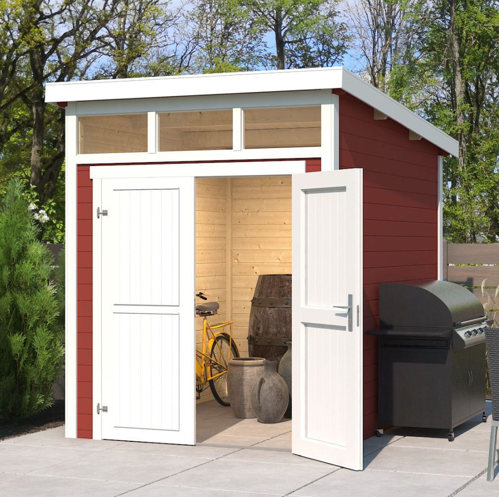 Gartenhaus G266 Schwedenrot - 28 mm Blockbohlenhaus, Grundfläche: 4,75 ...