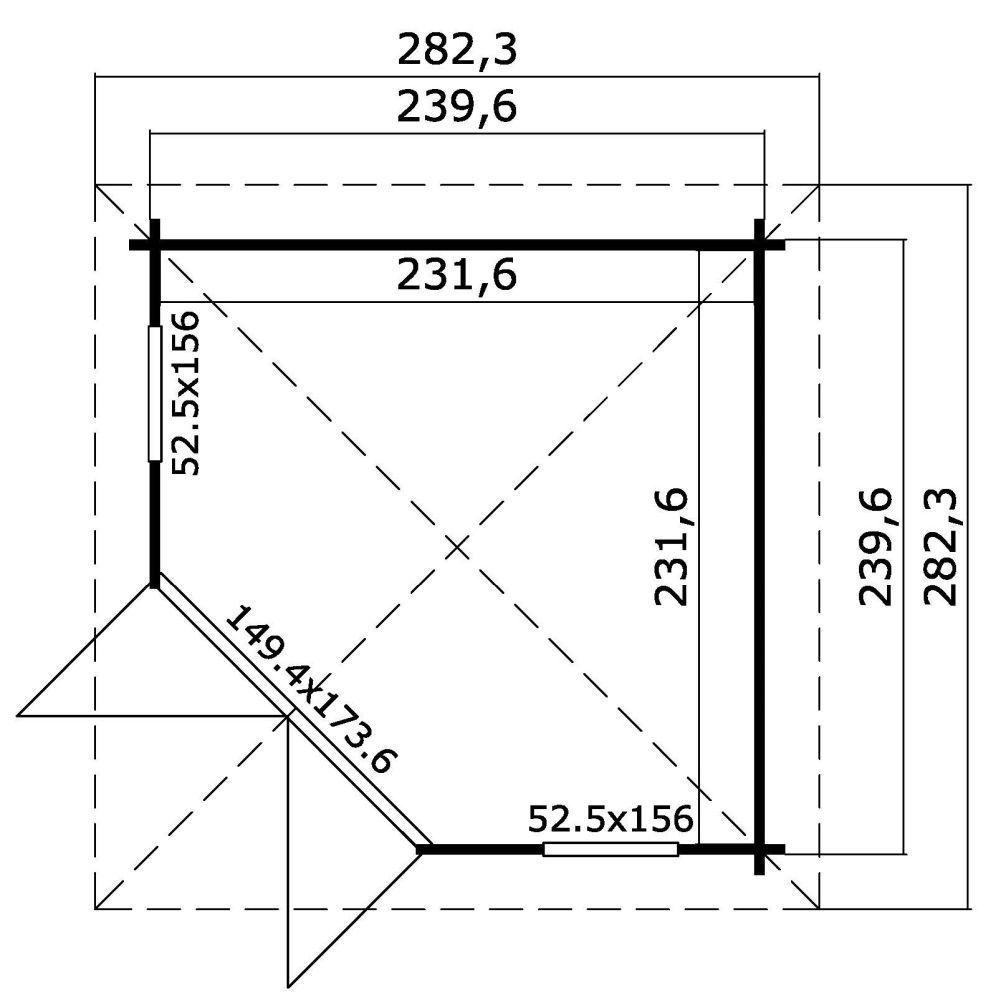 Gartenhaus G175 Carbongrau inkl. Fußboden - 40 mm Blockbohlenhaus ...