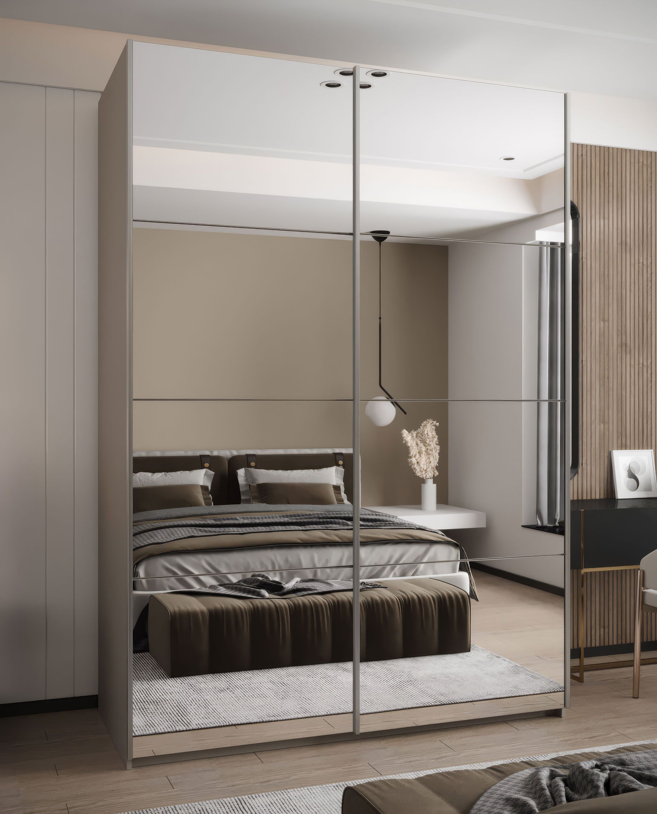 Kleiderschrank / Schiebetürenschrank | 245,5 x 170 x 64 cm | 6 Fächer ...