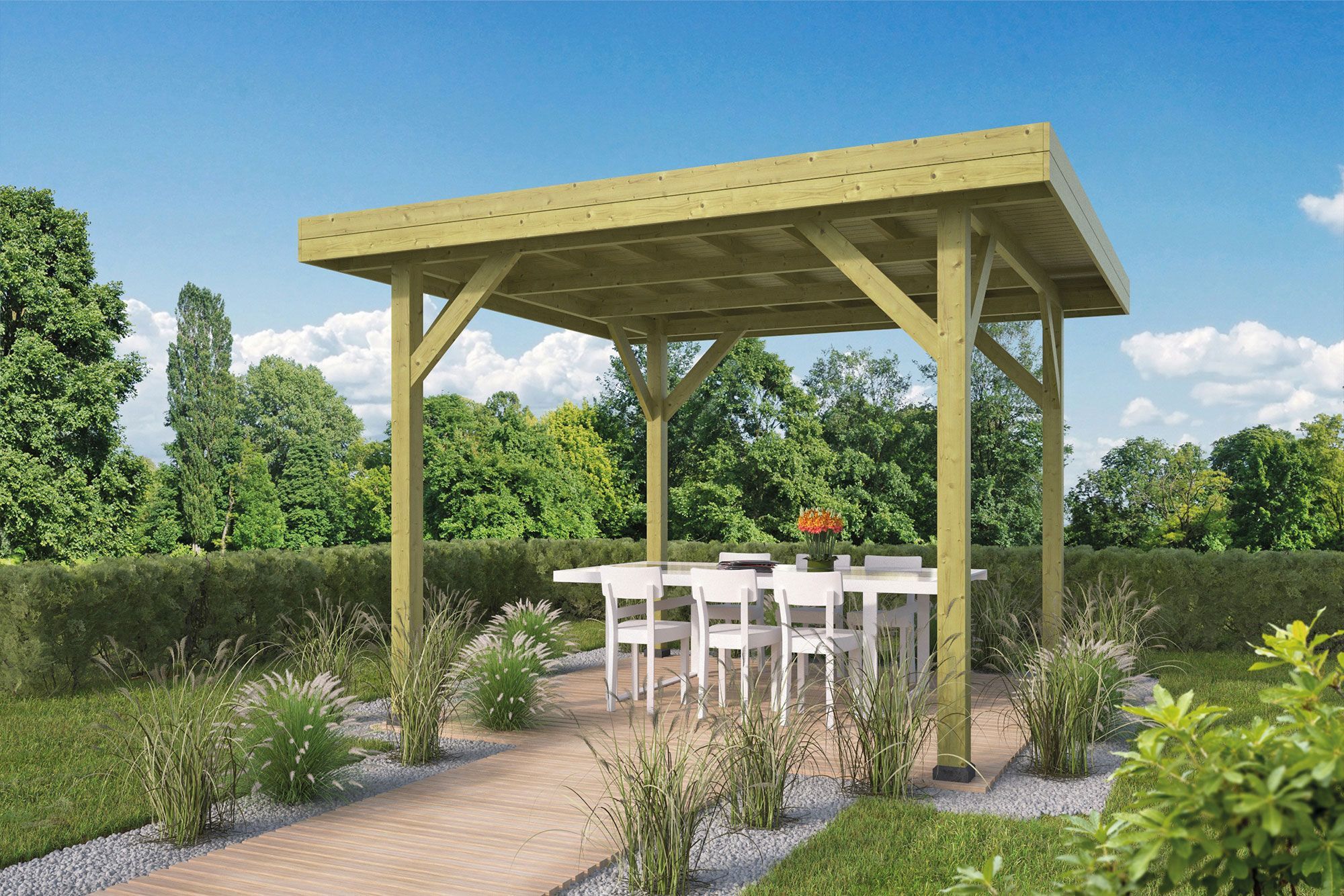 Pavillon Moderno Mittel aus druckimprägnierter Kiefer - Abmessung: 356 ...