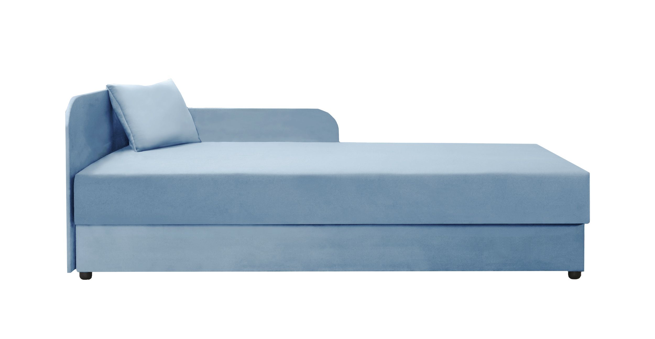 Neutrales Tagesbett / Gästebett Lobatos 77, Farbe: Blau, inkl. Kissen ...