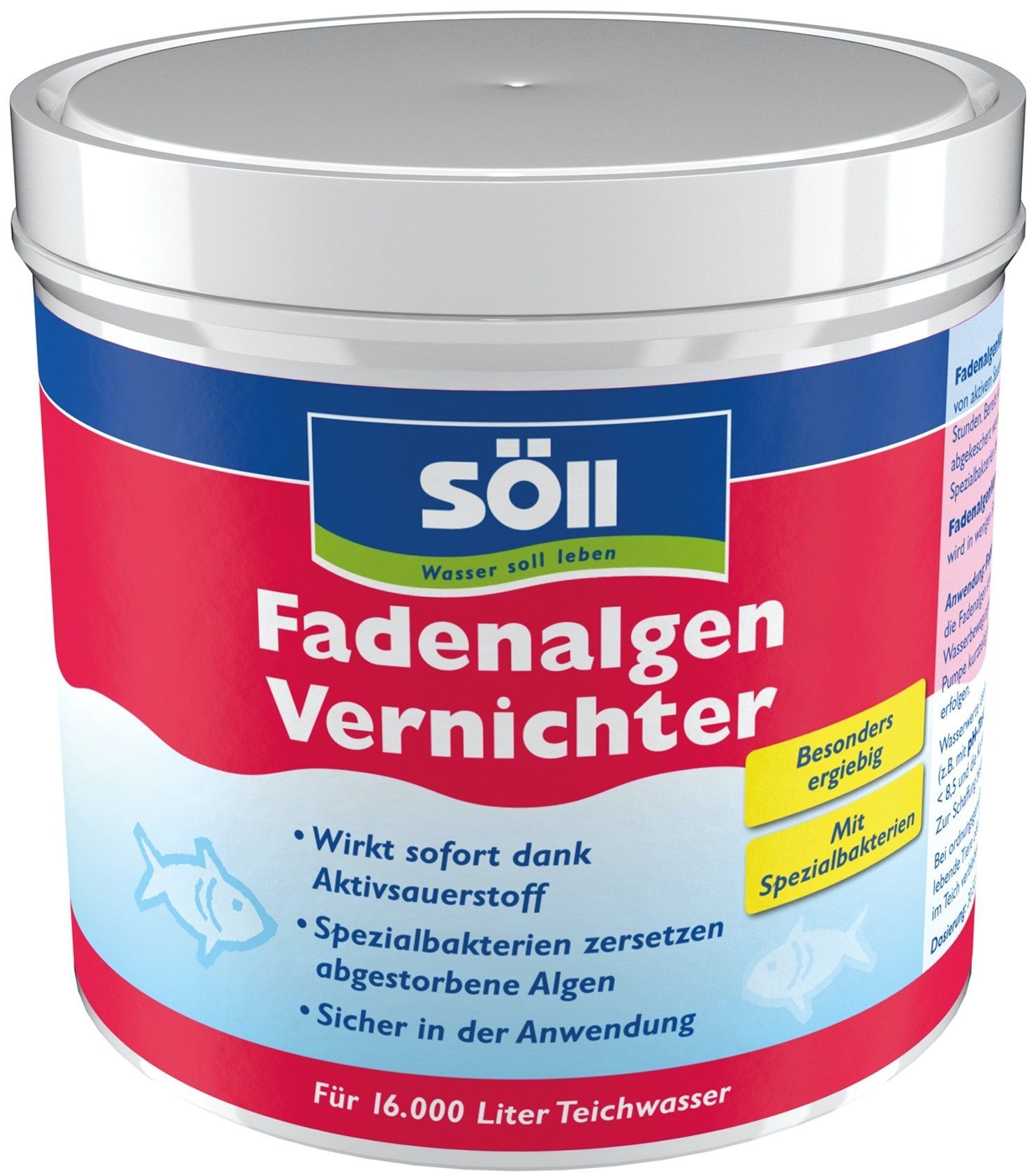 Söll Algenentferner 0,25 Kg Fadenalgen Vernichter für 8 Qbm Teichwasser ...