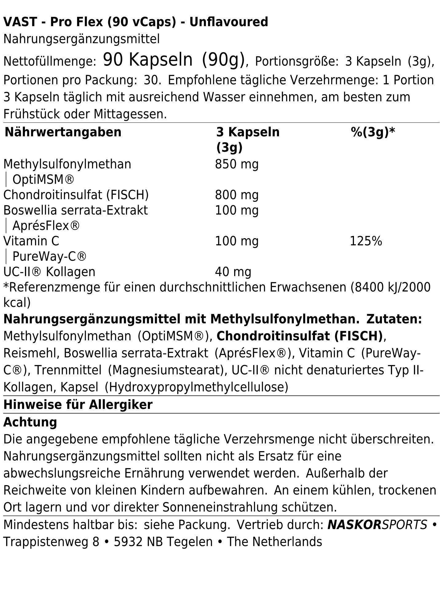 VAST Pro Flex (90 vCaps) kaufen bei Hood.de