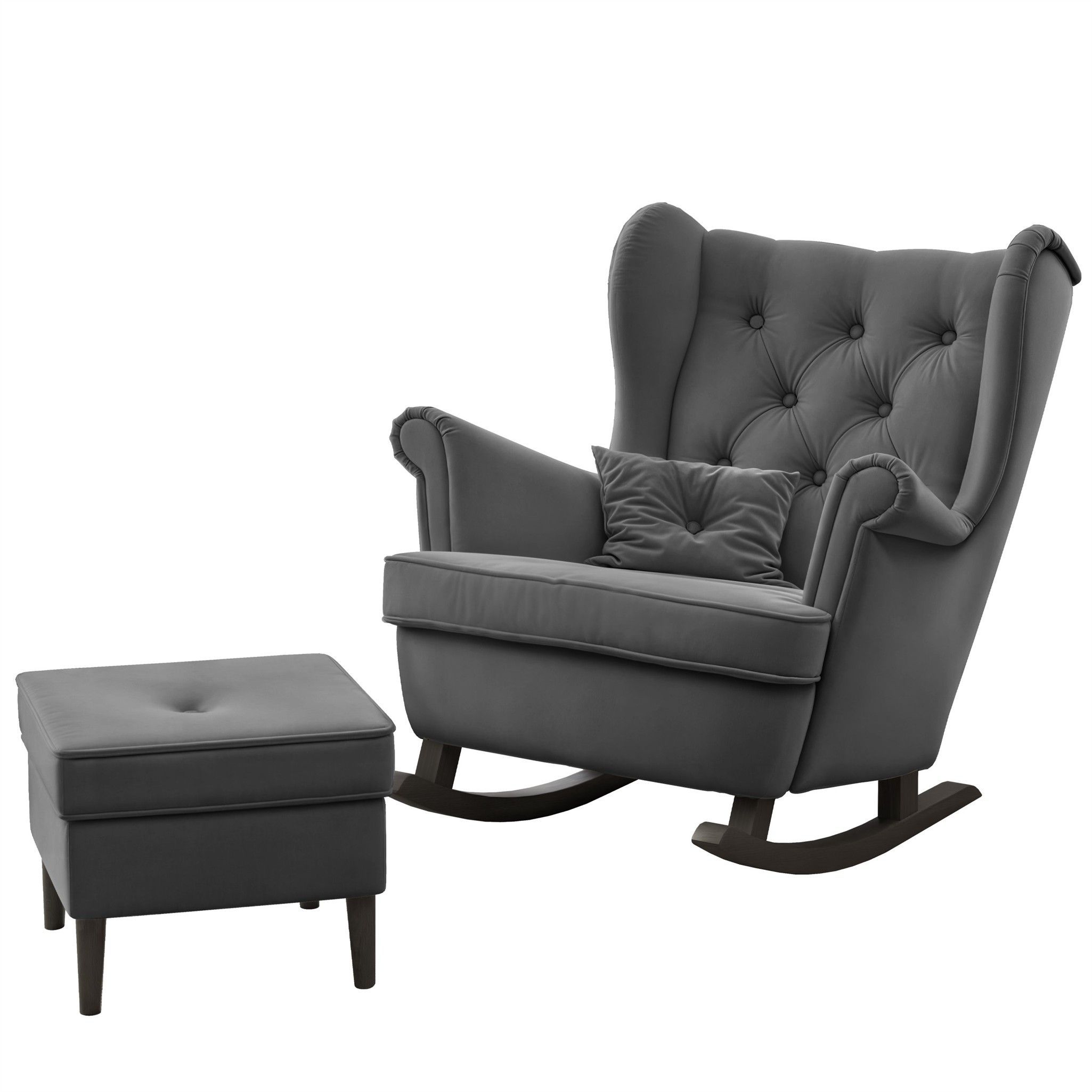 Schaukelsessel Ohrensessel Sessel NINON inkl. Hocker in Stoff Trinity ...