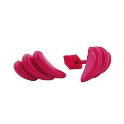 Ohrstecker Ohrring 8x15mm Bogen Schweif gerillt pink-glänzend ...