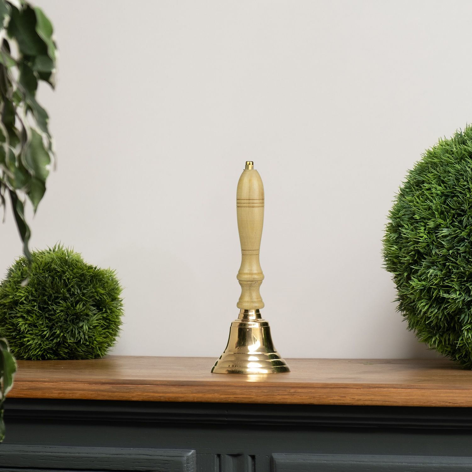 Tischglocke Messing mit Holzgriff 29 x 11,5 x 11,5 cm - Handglocke ...