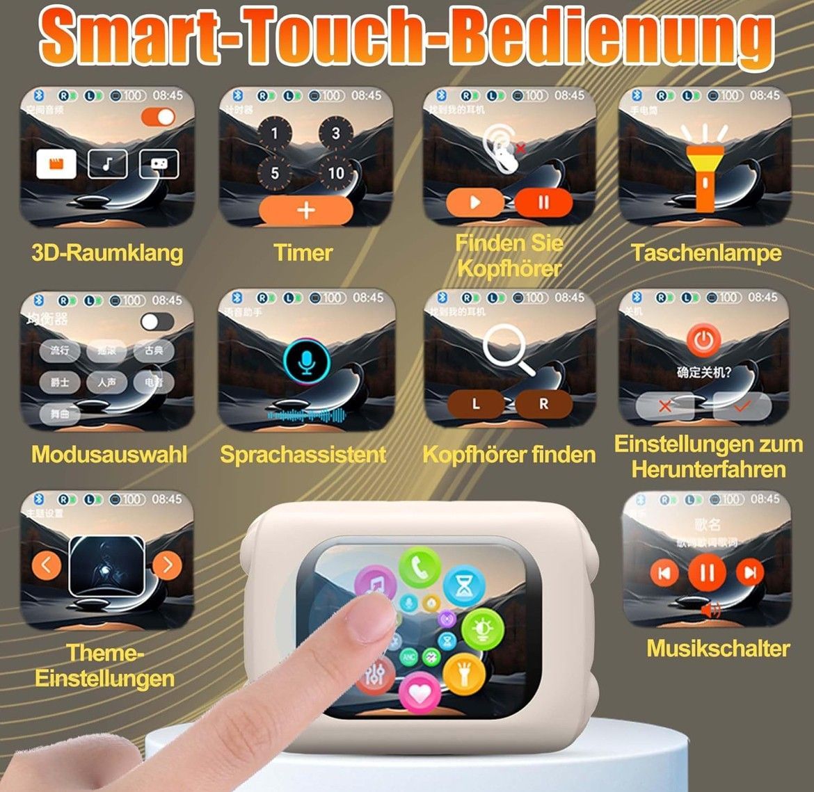 Bluetooth In Ear Kopfhörer Open Ear mit Display Ladecase TWS M71 kaufen ...