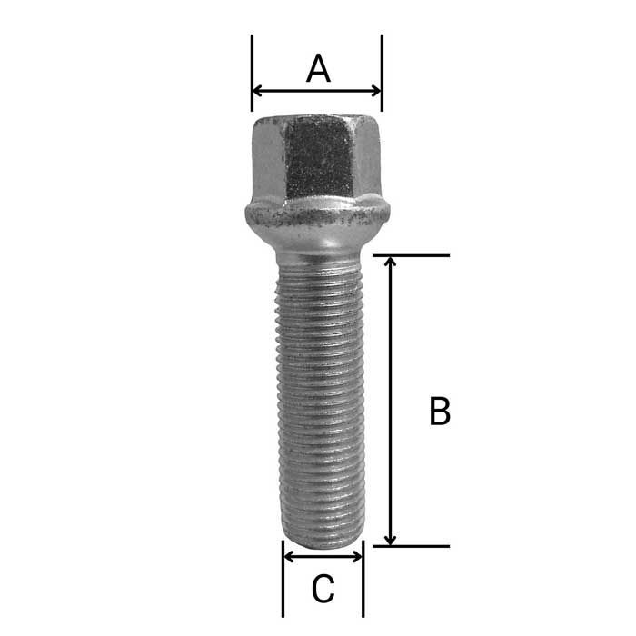 20x Radschrauben M14x1,5 55mm Kegelbund 60° Silber Für FIAT Scudo I ...