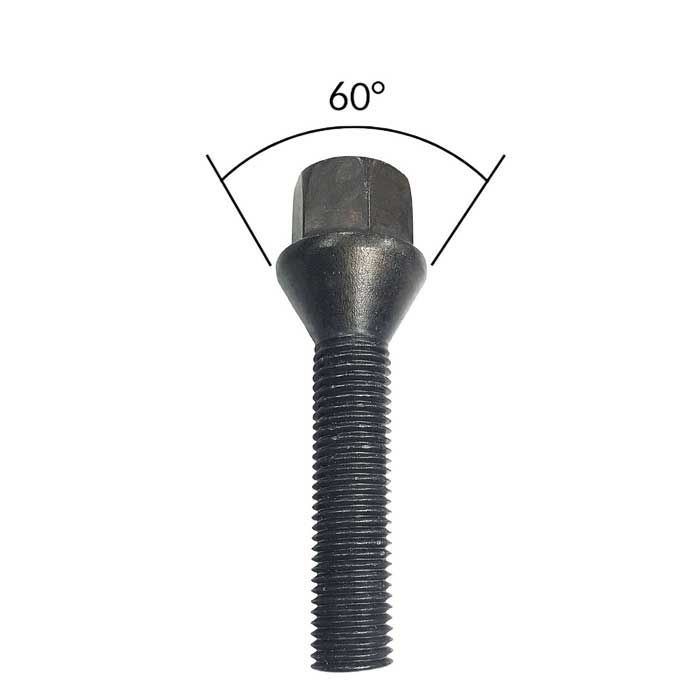 20x Radschrauben M14x1,5 55mm Kegelbund 60° Schwarz Für SEAT Alhambra ...