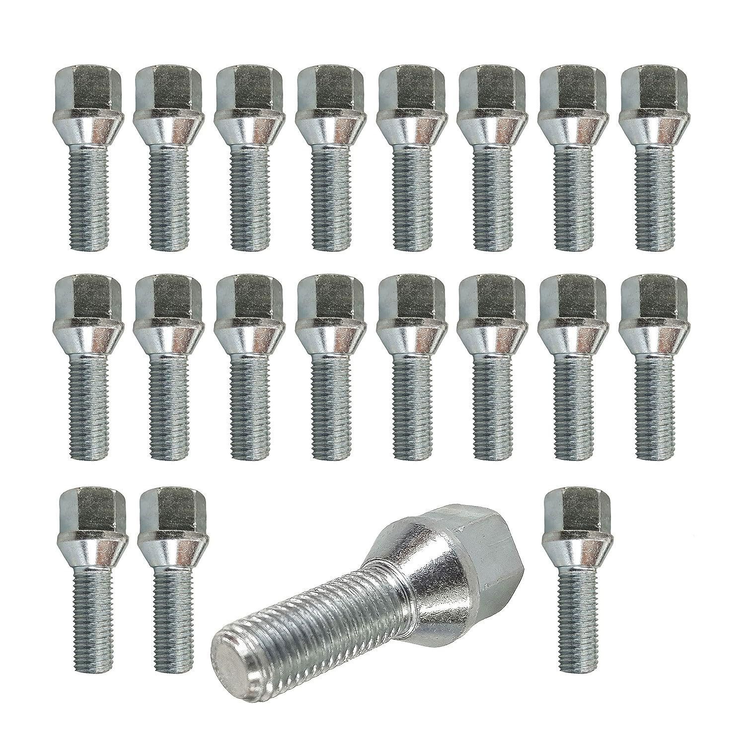 20x Radschrauben M12x1.5 24mm Kegelbund 60° Silber Für Renault 5 E-Tech ...