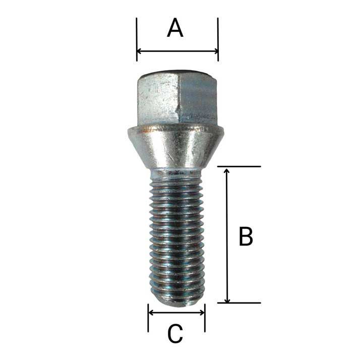 20x Radschrauben M12x1.5 24mm Kegelbund 60° Silber Für Renault 5 E-Tech ...