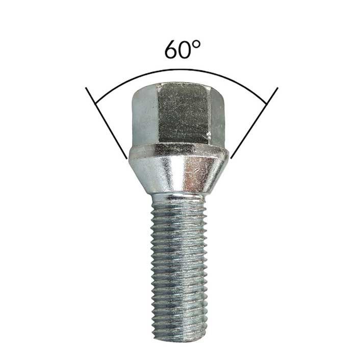 20x Radschrauben M12x1.5 24mm Kegelbund 60° Silber Für Renault 5 E-Tech ...