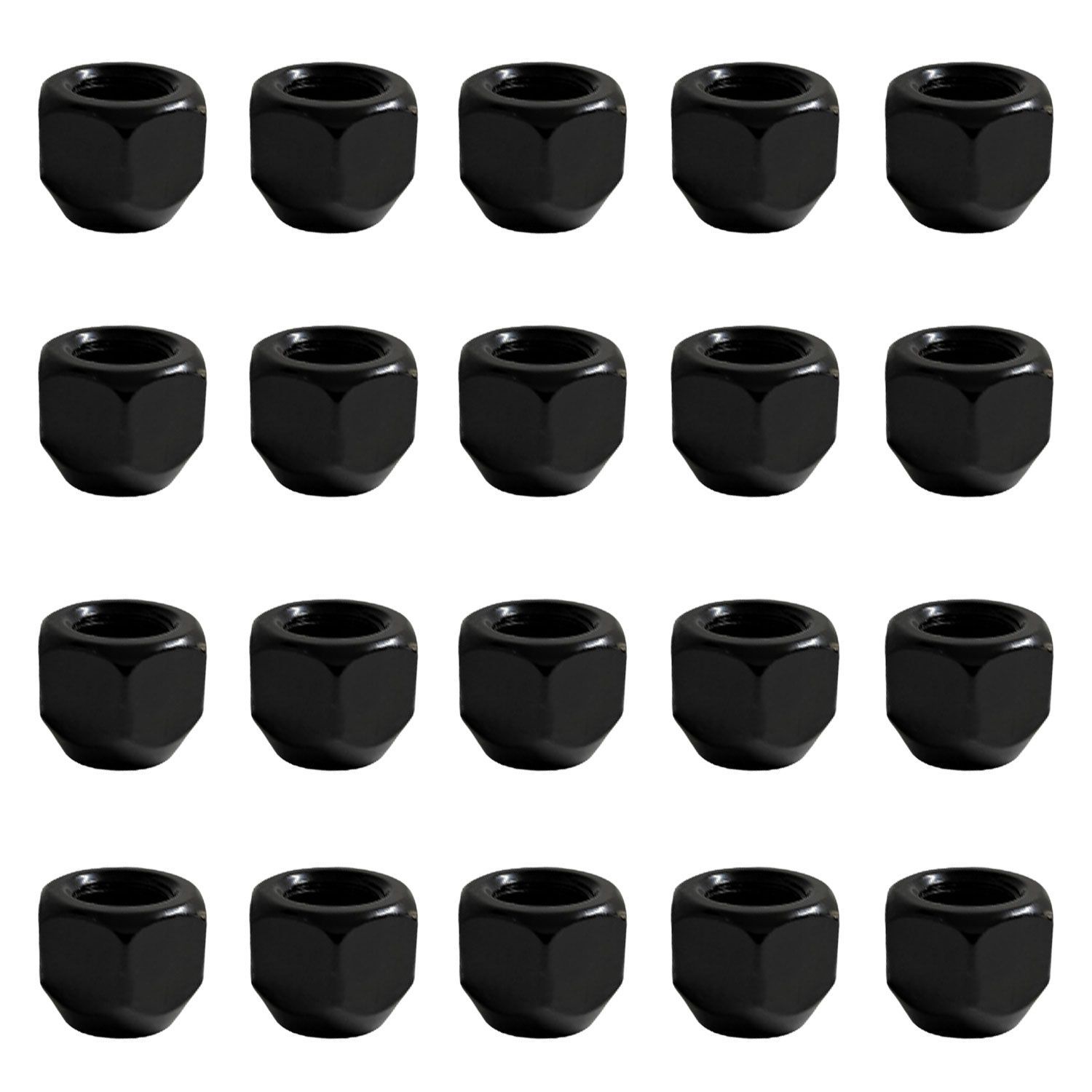 20x Offene Radmuttern M12x1,5 Mm Kegelbund Ohne Bund 60° Schwarz Für ...