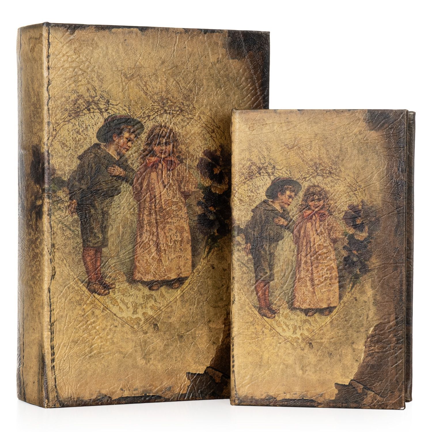 Buchhüllen Set Vintage - 2-teiliges Geheimversteck im nostalgischen ...