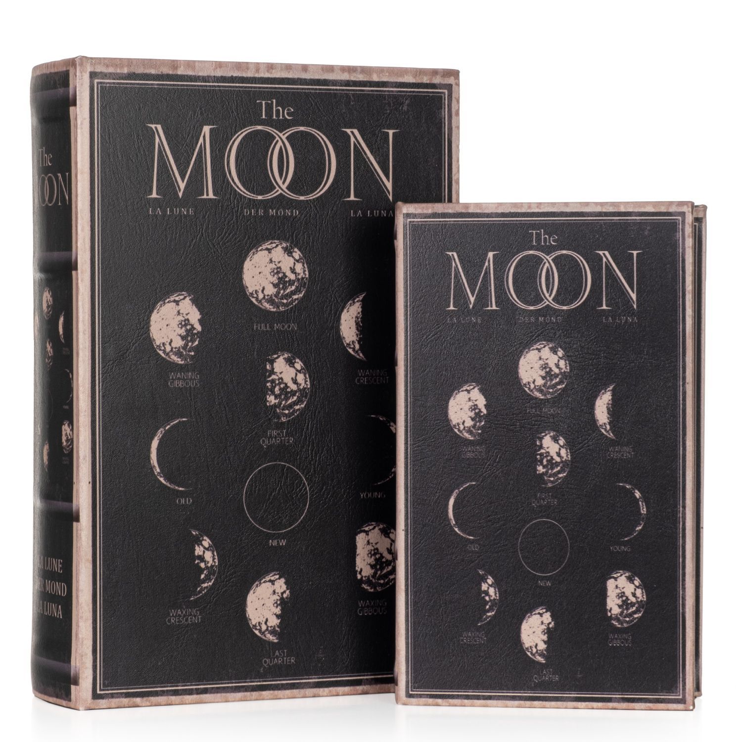 Buchhüllen Set „The Moon“ - 2-teilig - Mondphasen Design - Buchbox ...