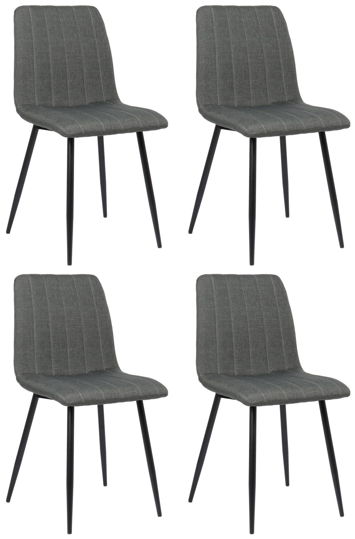 4er Set St?hle LENZ Stoff 88x45x53cm dunkelgrau Metall Gestell St?hle ...