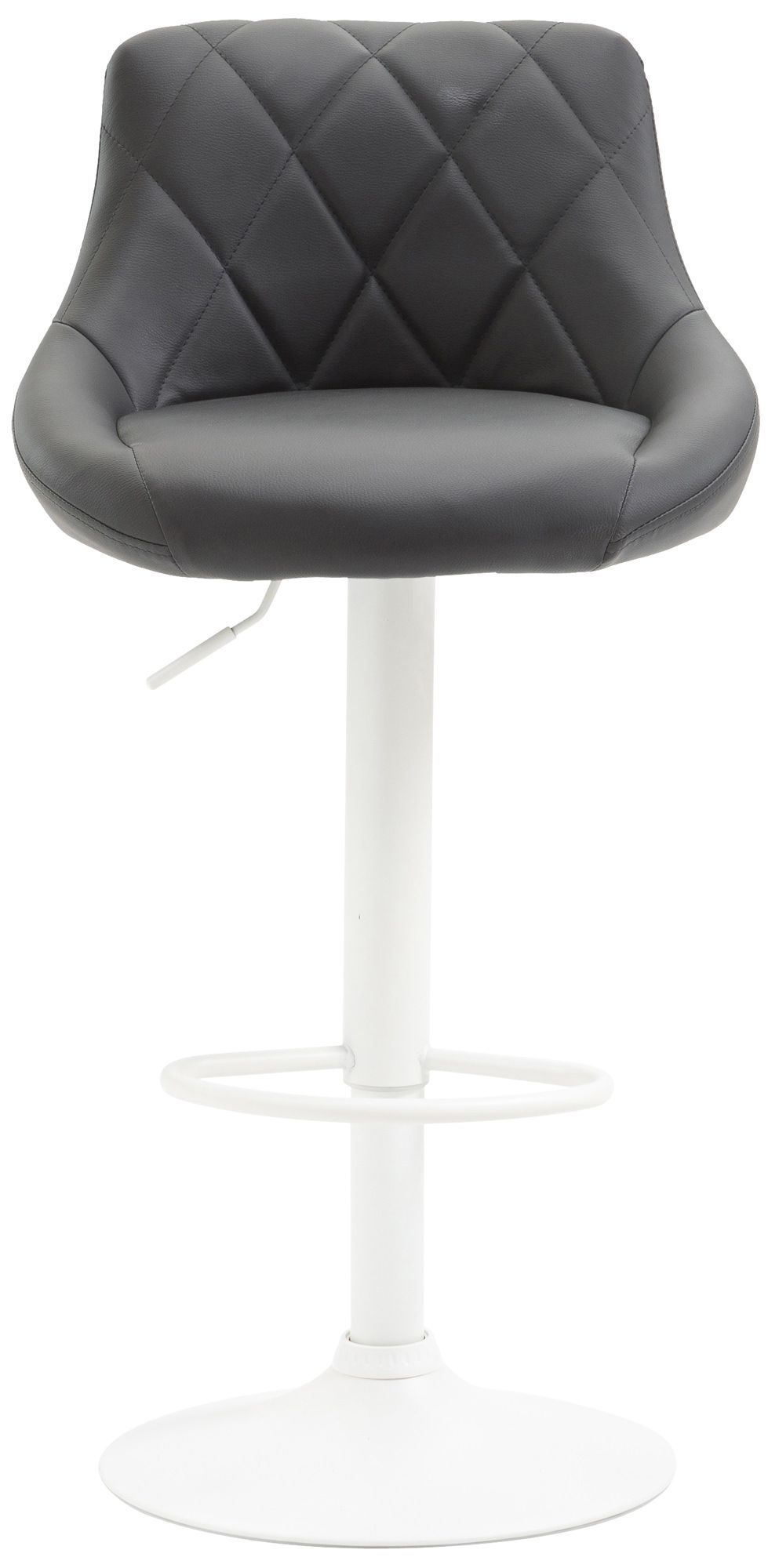 Barhocker FALON Kunstleder Grau 46x49x83 cm Wei? Barstuhl Mit Lehne ...