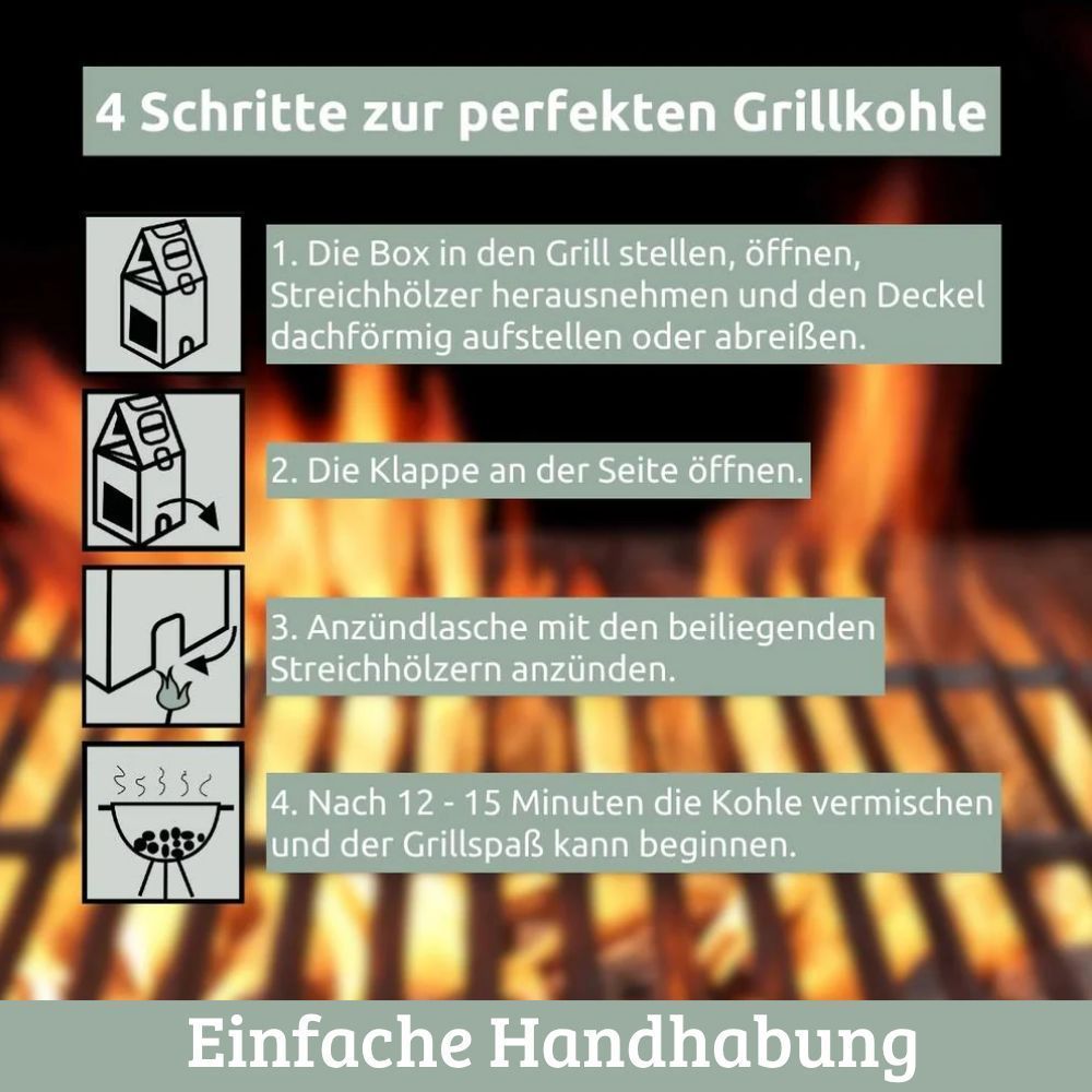 6er Set Grillanz?nder Box 4-in-1Grillbox Grillkohle Grillholzkohle ...