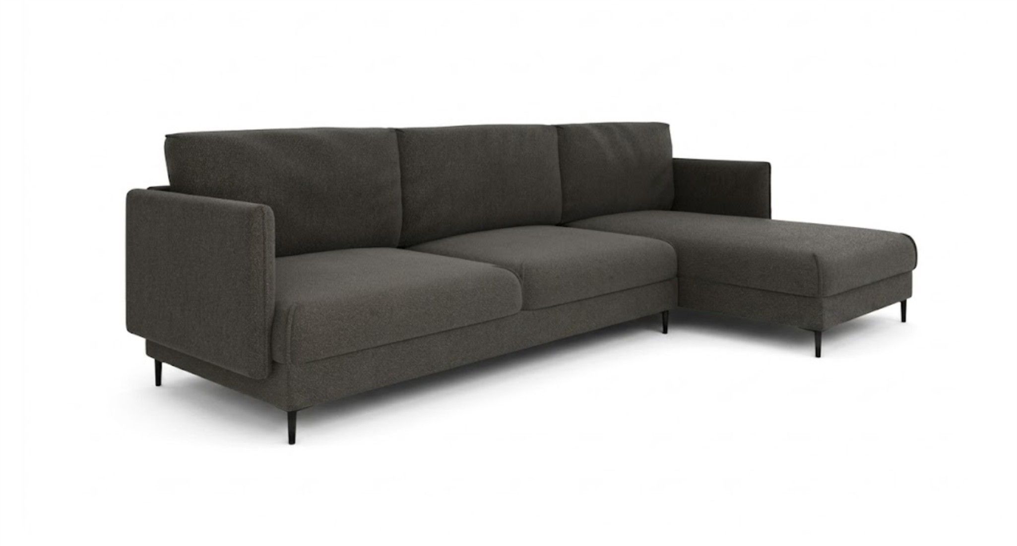 Ecksofa Designersofa HELMER MAX Stoff Baloo Grafit Ottomane Rechts ...