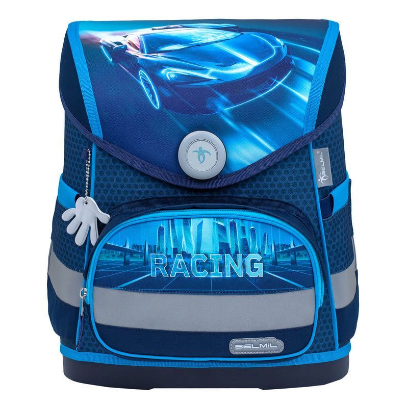 Belmil Compact ergonomisches Schulranzen-Set 4-teilig "Racing Blue Neon ...