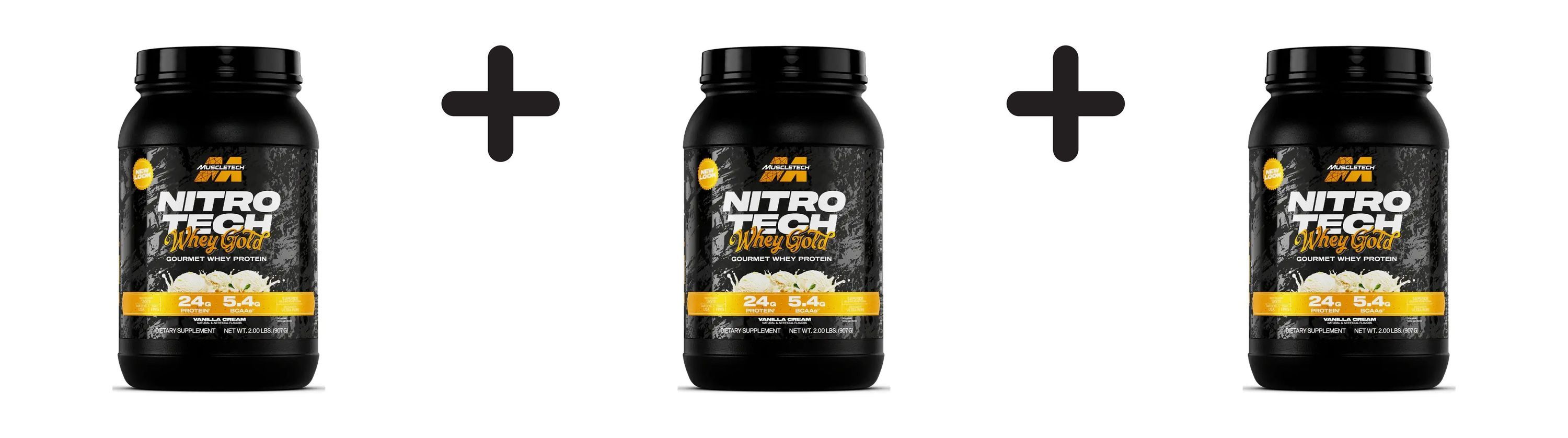 3 x Muscletech Nitro Tech 100% Whey Gold (2lbs) Vanilla Cream kaufen ...