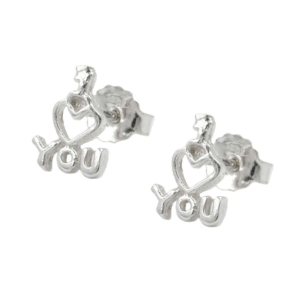 Ohrstecker Ohrring 9x7mm I LOVE YOU Silber 925 kaufen bei Hood.de