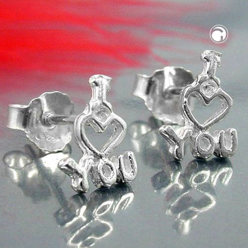 Ohrstecker Ohrring 9x7mm I LOVE YOU Silber 925 kaufen bei Hood.de