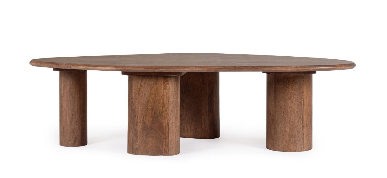Couchtisch Tansan aus Mangoholz, Retro Chic Design, braun, 150 cm ...