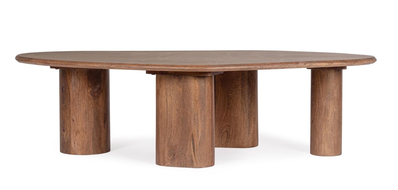 Couchtisch Tansan aus Mangoholz, Retro Chic Design, braun, 150 cm ...