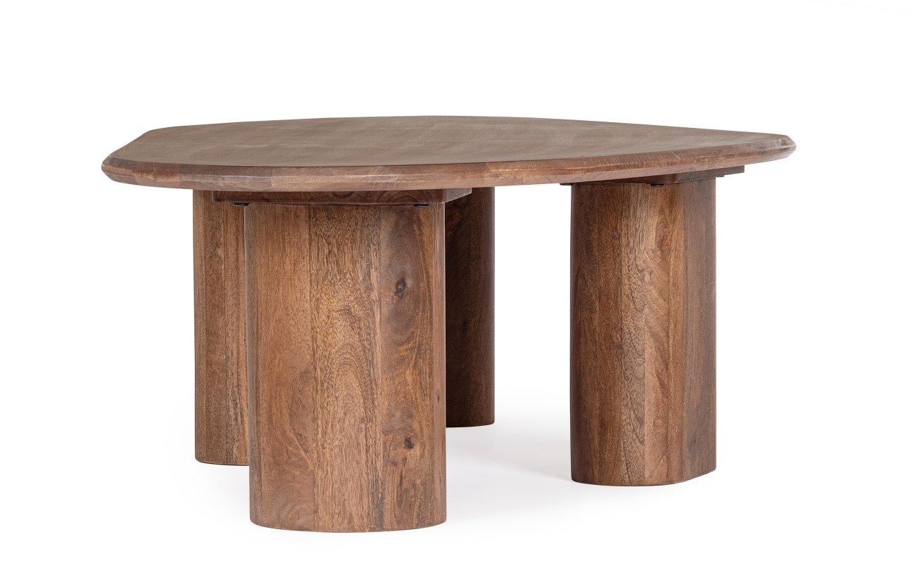 Couchtisch Tansan aus Mangoholz, Retro Chic Design, braun, 150 cm ...