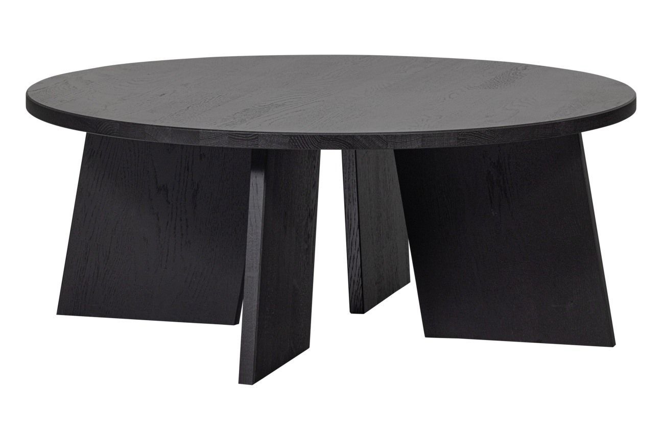Couchtisch Fries aus Eichenholz, modern rundes Design, schwarz lackiert ...