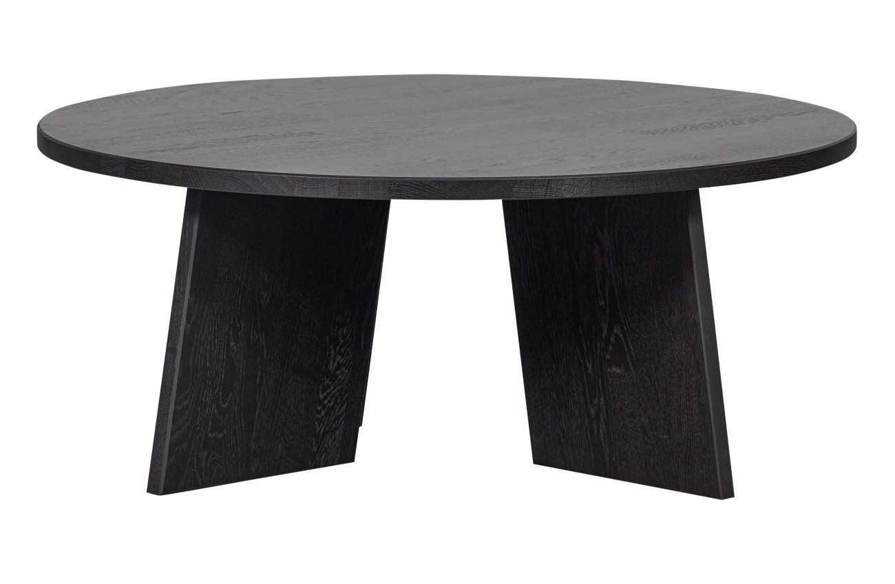 Couchtisch Fries aus Eichenholz, modern rundes Design, schwarz lackiert ...
