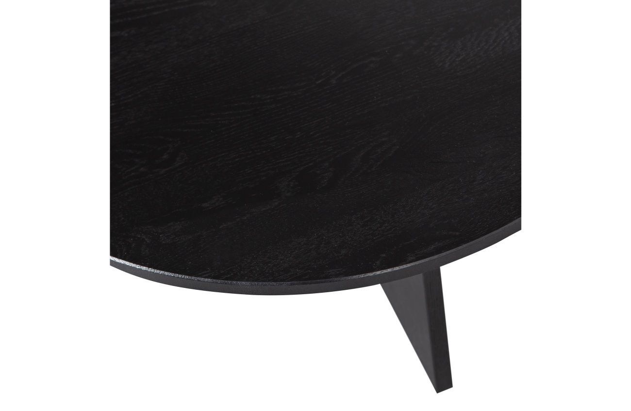 Couchtisch Fries aus Eichenholz, modern rundes Design, schwarz lackiert ...