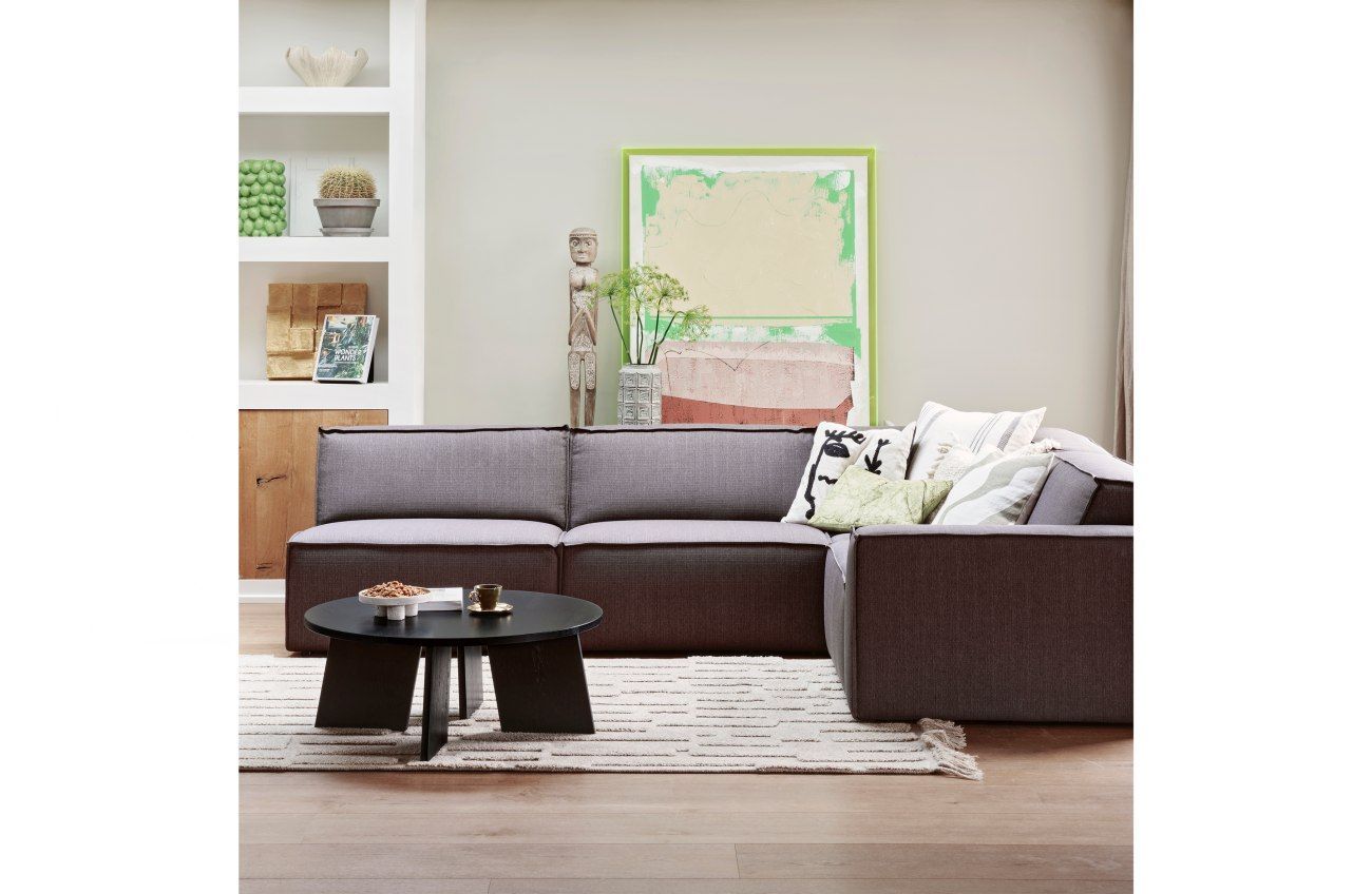 Couchtisch Fries aus Eichenholz, modern rundes Design, schwarz lackiert ...